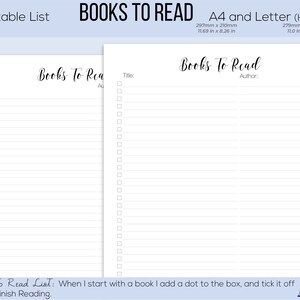 Printable Reading Tracker, Reading Wishlist, Bookshelf, Books to Read ...