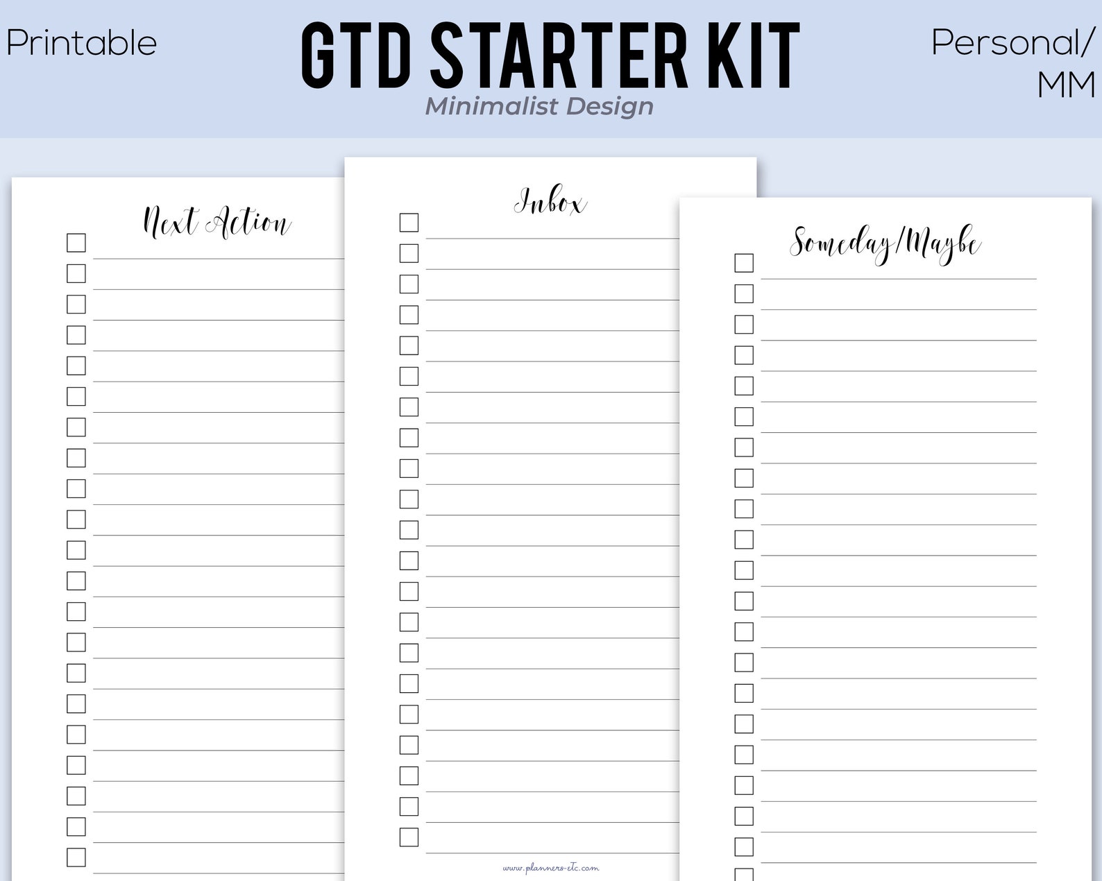GTD Planner, Starter, GTD Planner Bundle, Getting Things Done Planner ...