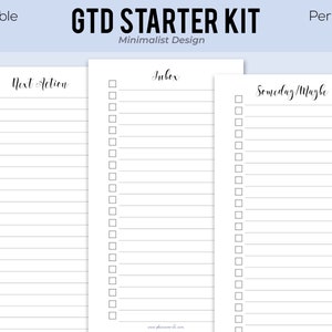 GTD Planner, Starter, GTD Planner Bundle, Getting Things Done Planner ...