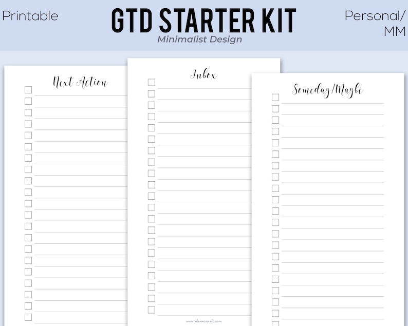 GTD Planner, Starter, GTD Planner Bundle, Getting Things Done Planner ...