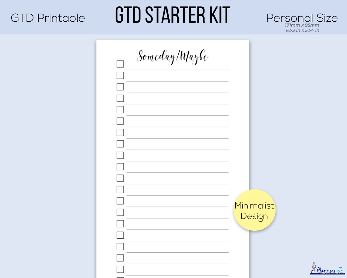 GTD Planner Starter GTD Planner Bundle Getting Things Done | Etsy