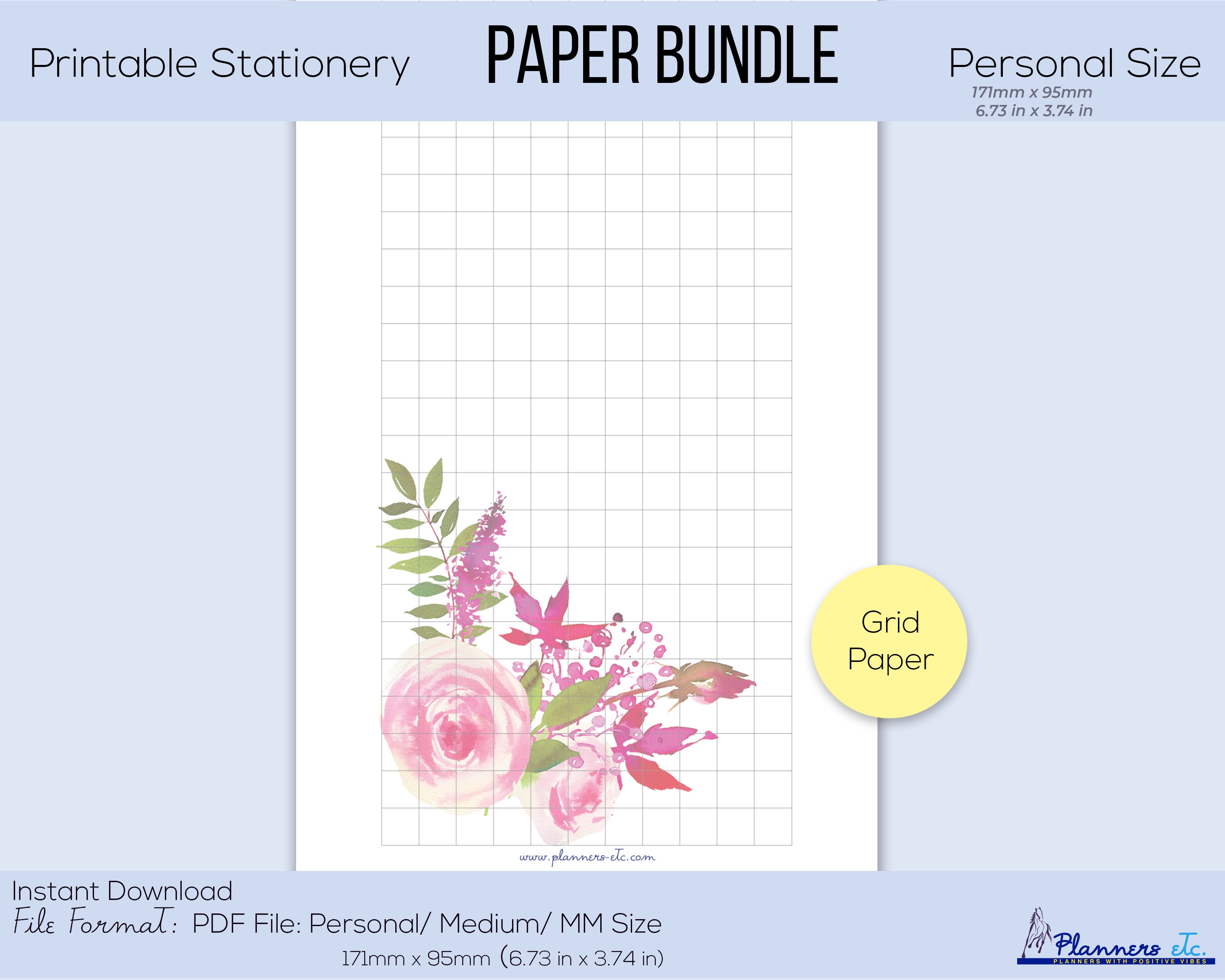 Printable Stationery Bundle Floral Notes Paper Printable | Etsy
