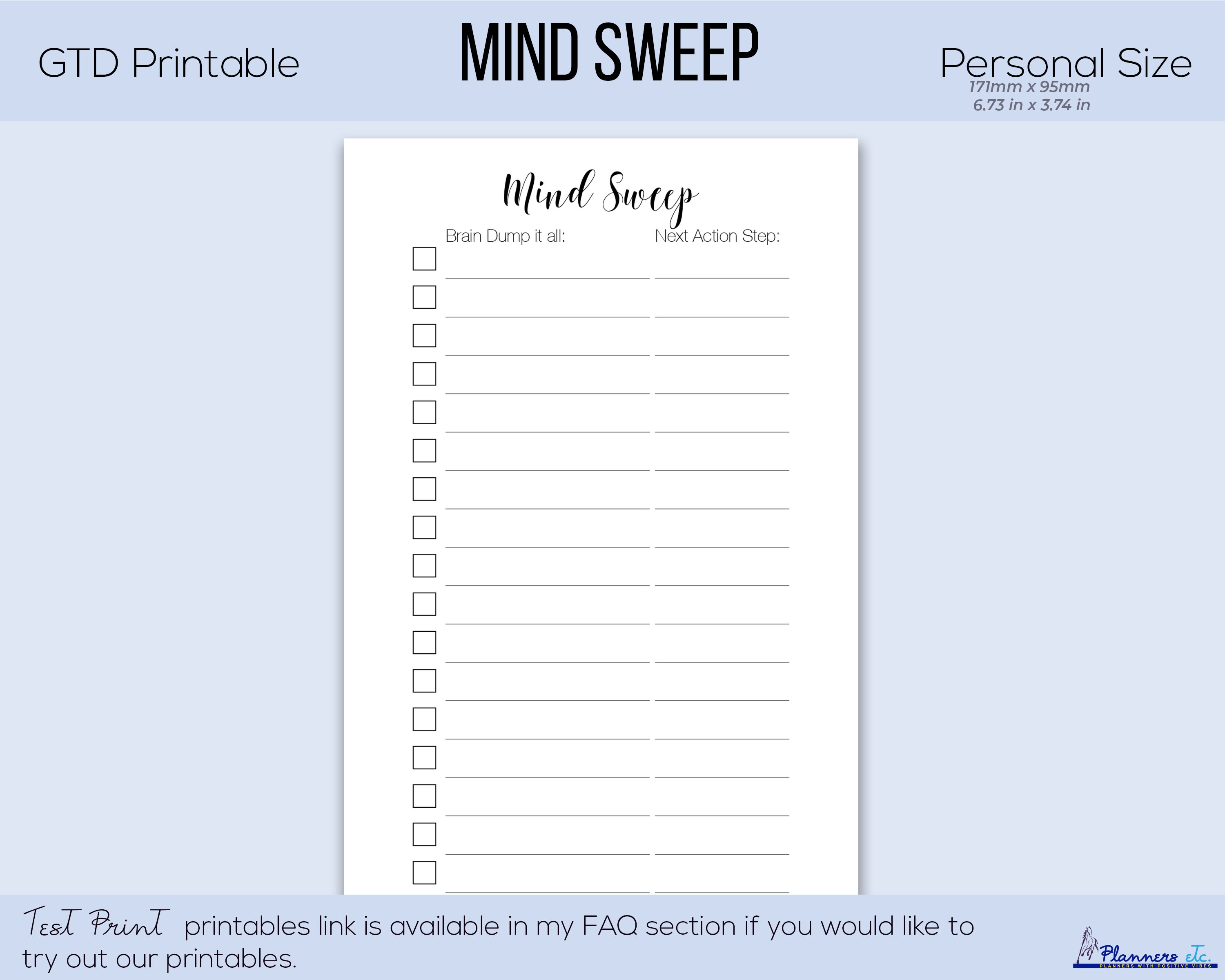 Mind Sweep Inserts Brain Dump Brainstorming Brainstorm - Etsy