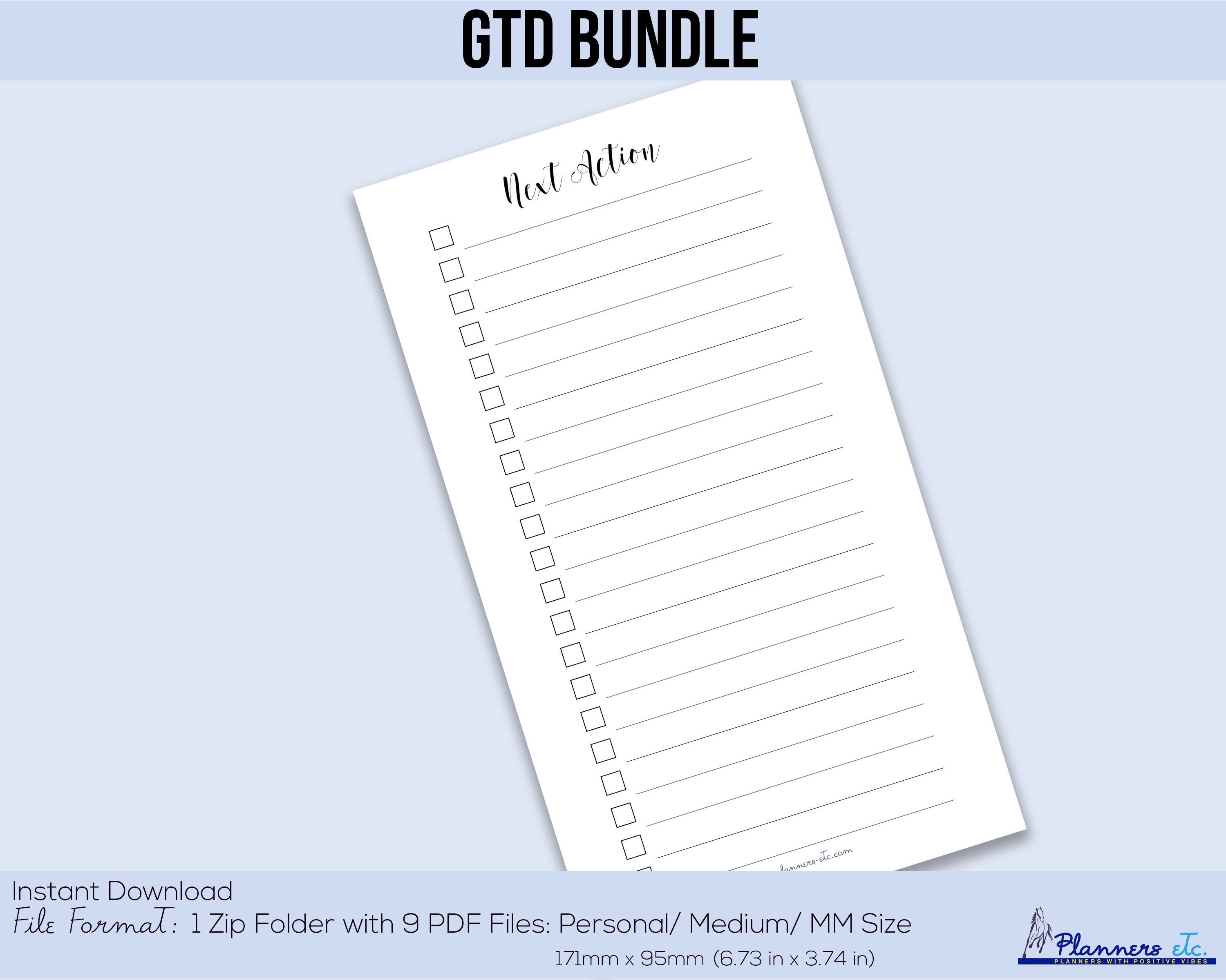 GTD Printable GTD Getting Things Done Getting Things Done | Etsy