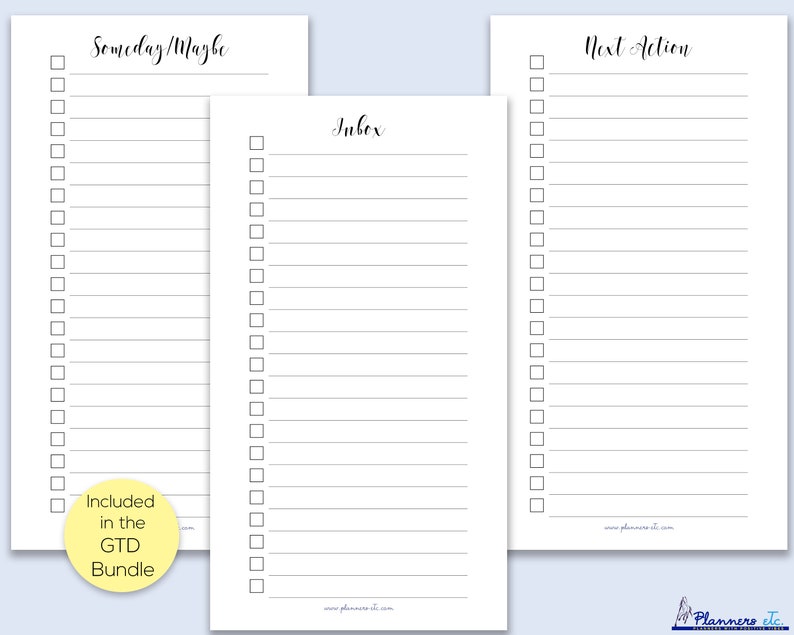 GTD Planner, Starter, GTD Planner Bundle, Getting Things Done Planner ...