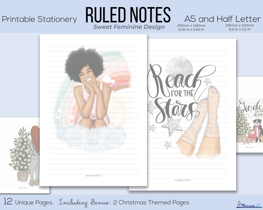 Printable Ruled A5 Notes Pages, Lined Half Letter Printable Paper ...