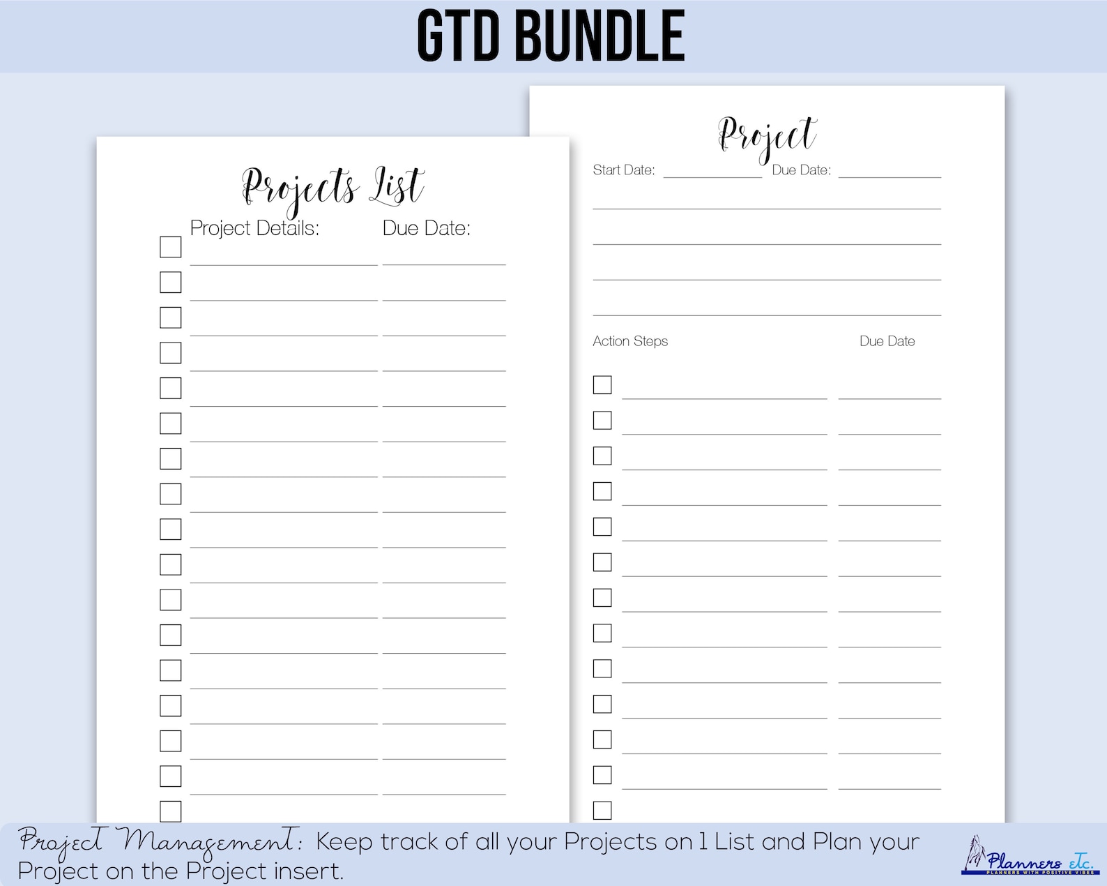 GTD Printable, GTD, Getting Things Done, Getting Things Done Printable ...