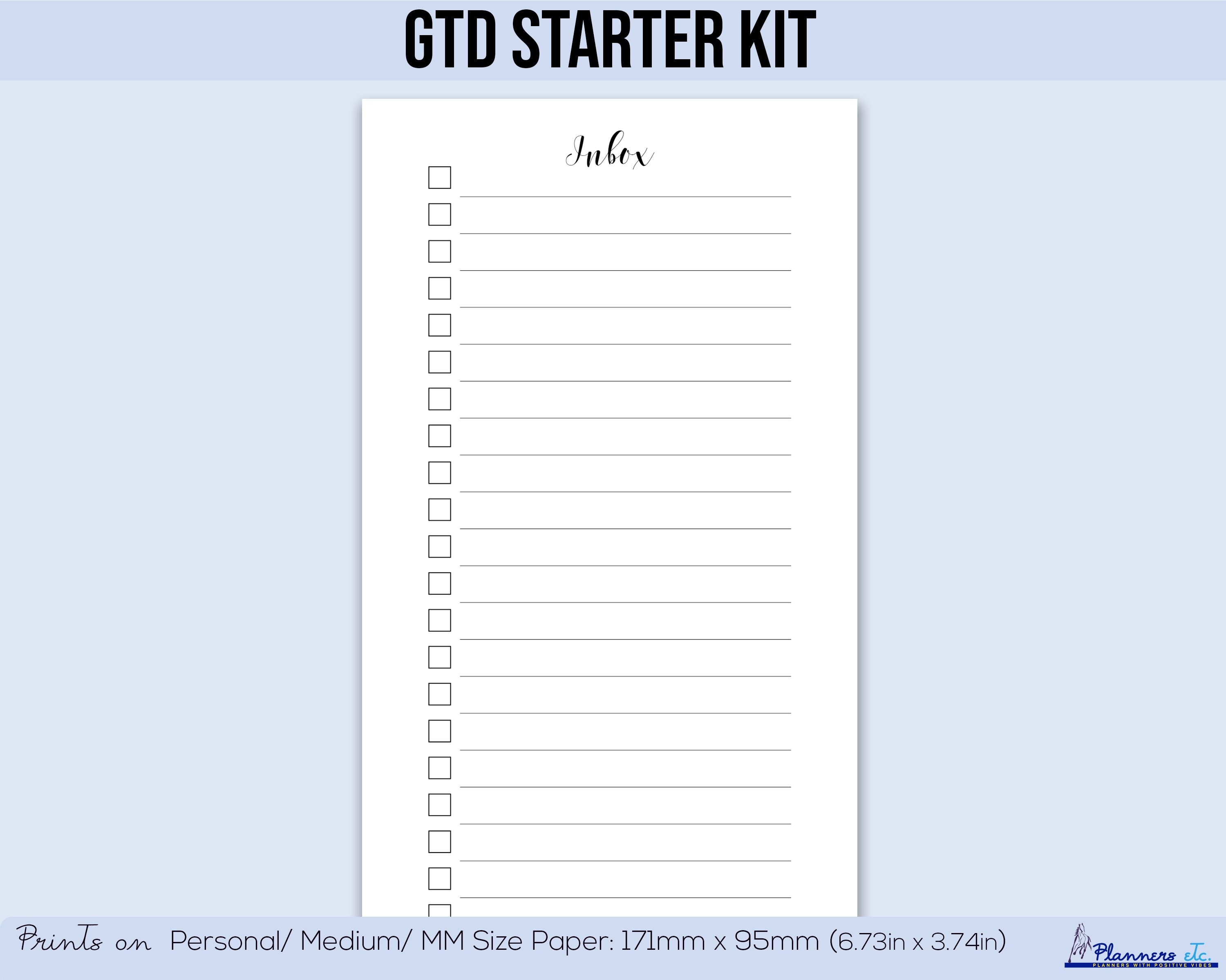 GTD Planner, Starter, GTD Planner Bundle, Getting Things Done Planner ...