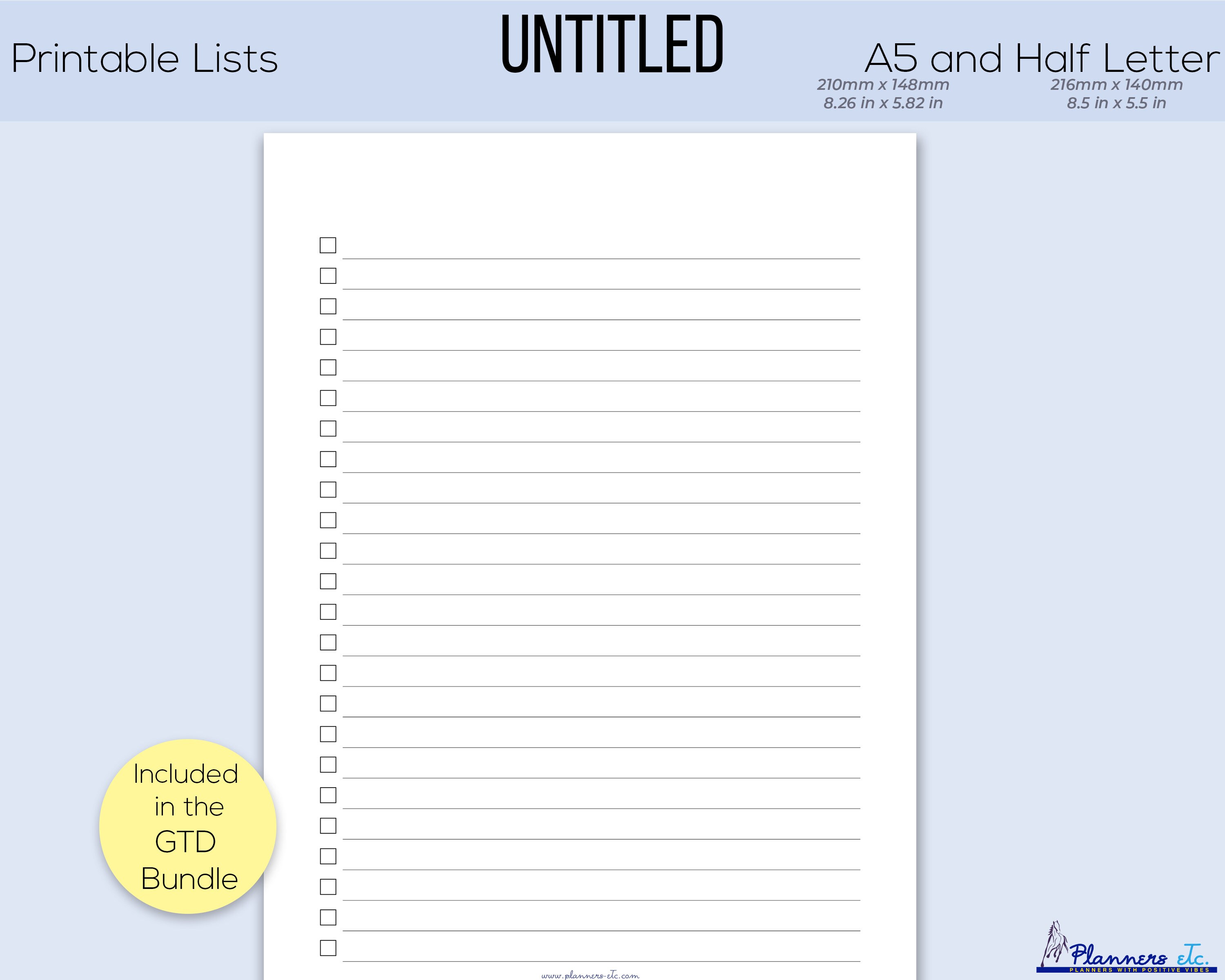 Lista de verificación A5, Sin título, Lista de tareas pendientes ...