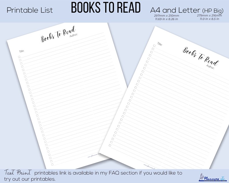 Printable Reading Tracker, Reading Wishlist, Bookshelf, Books to Read ...
