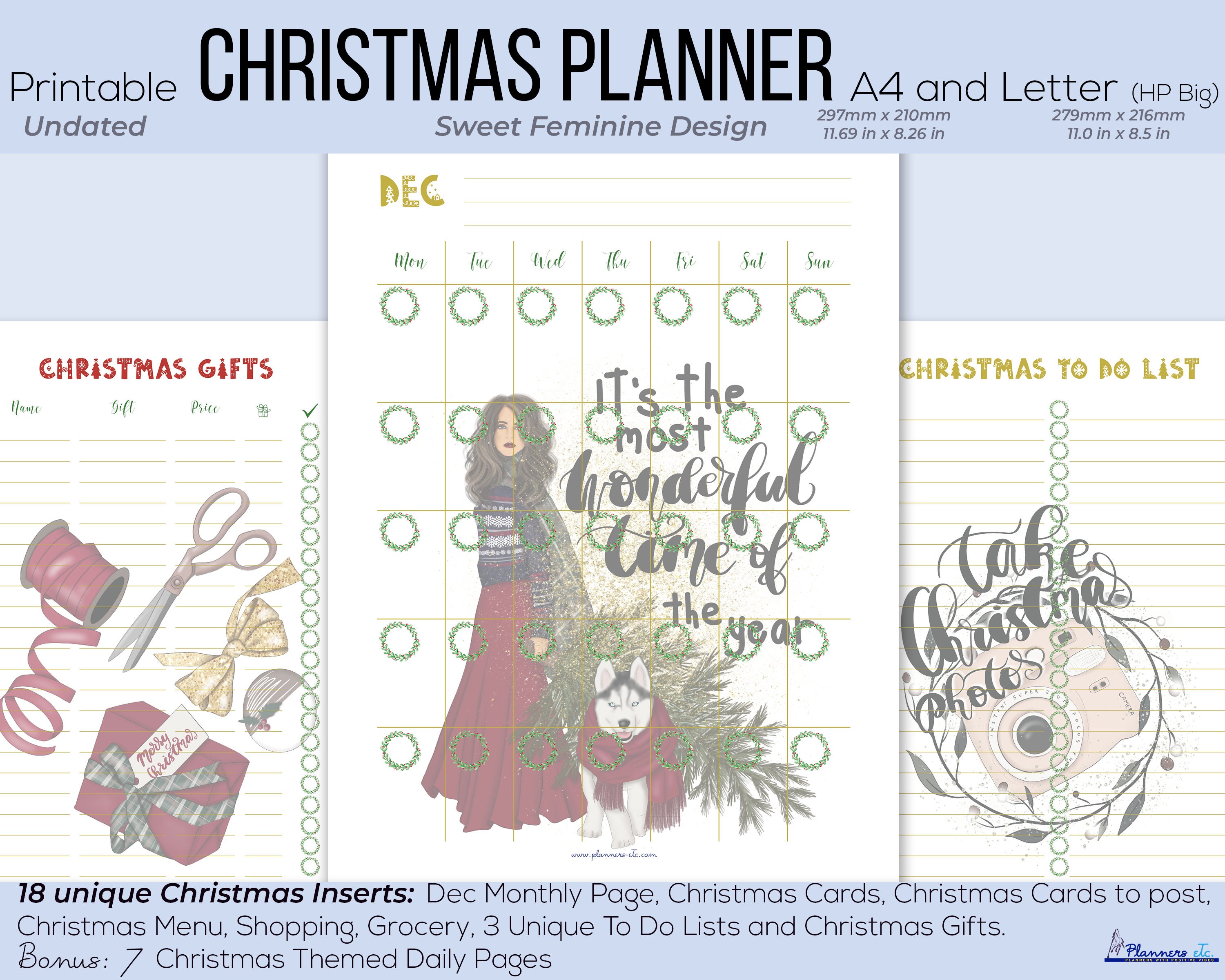 Printable Christmas Diary Printable for A4 and US Letter - Etsy