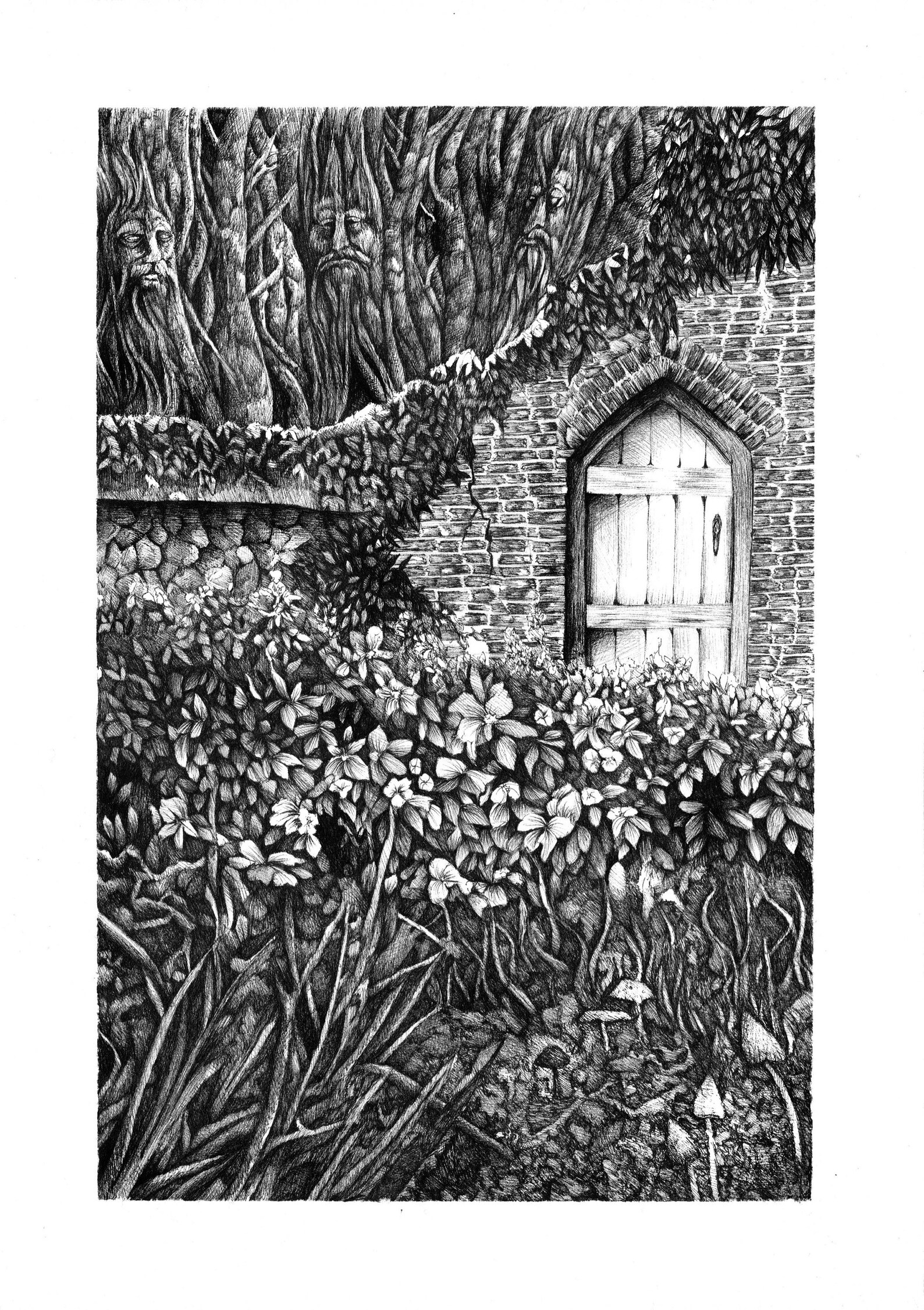 Original Forest Illustration Ink Drawing Fantasy Folklore - Etsy