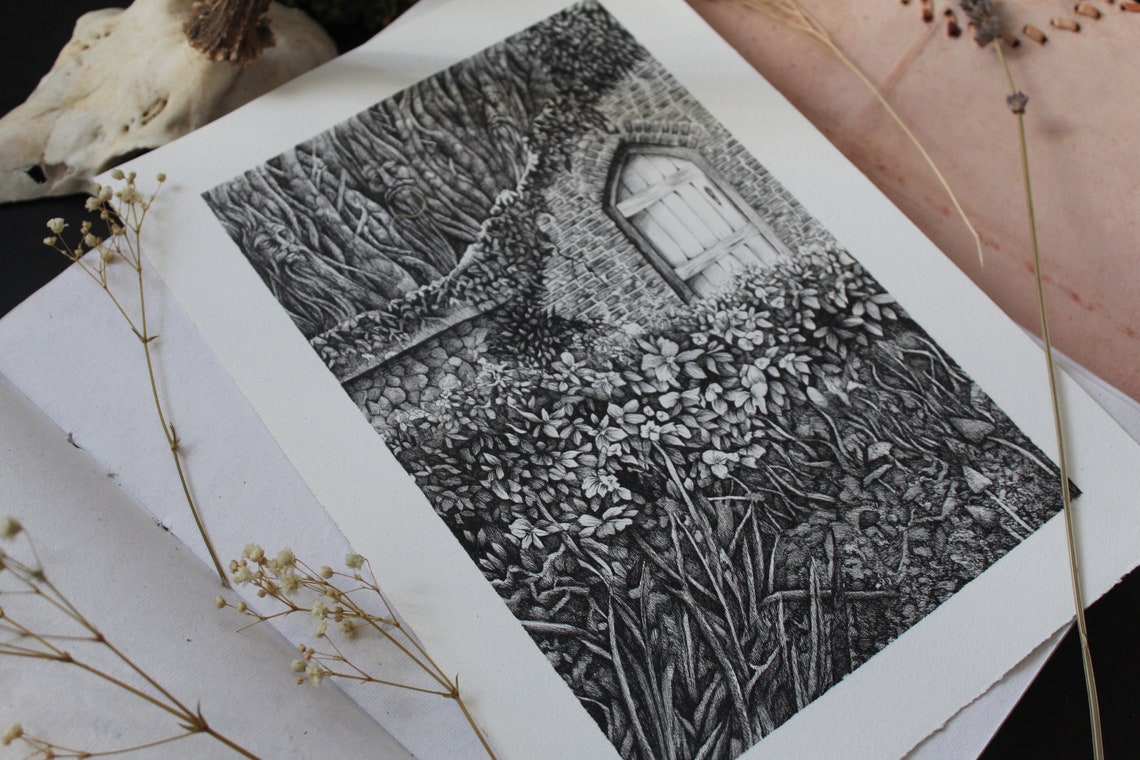 Original Forest Illustration Ink Drawing Fantasy Folklore - Etsy