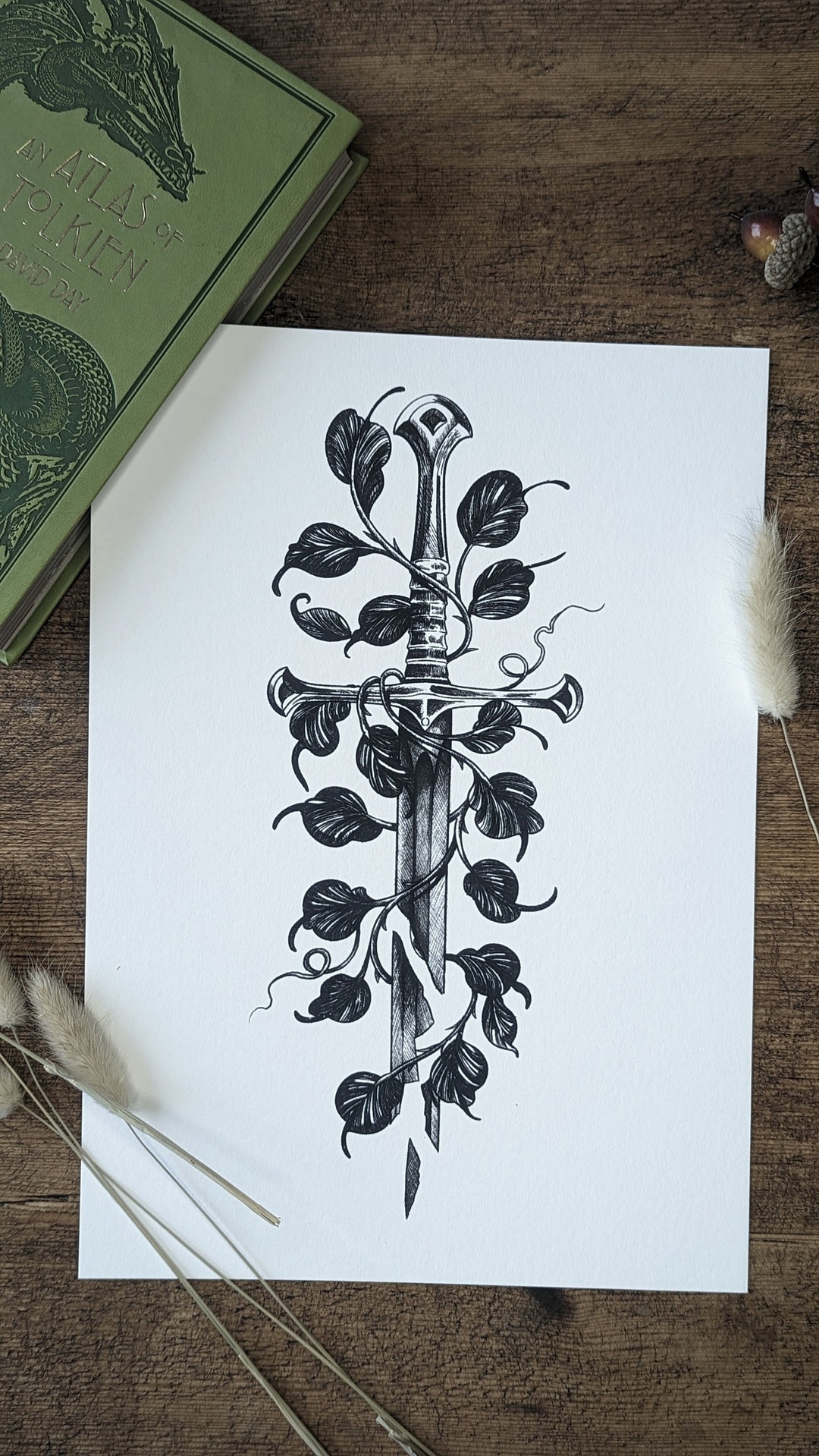 The Broken Blade Narsil Lord of the Rings Art Print - Etsy