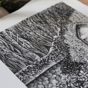 Original Forest Illustration Ink Drawing Fantasy Folklore Illustration ...