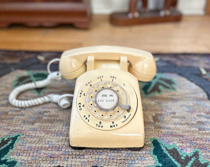 Bell Systems Rotary Dial Phone Classic Cream G-type Vintage Telephone ...