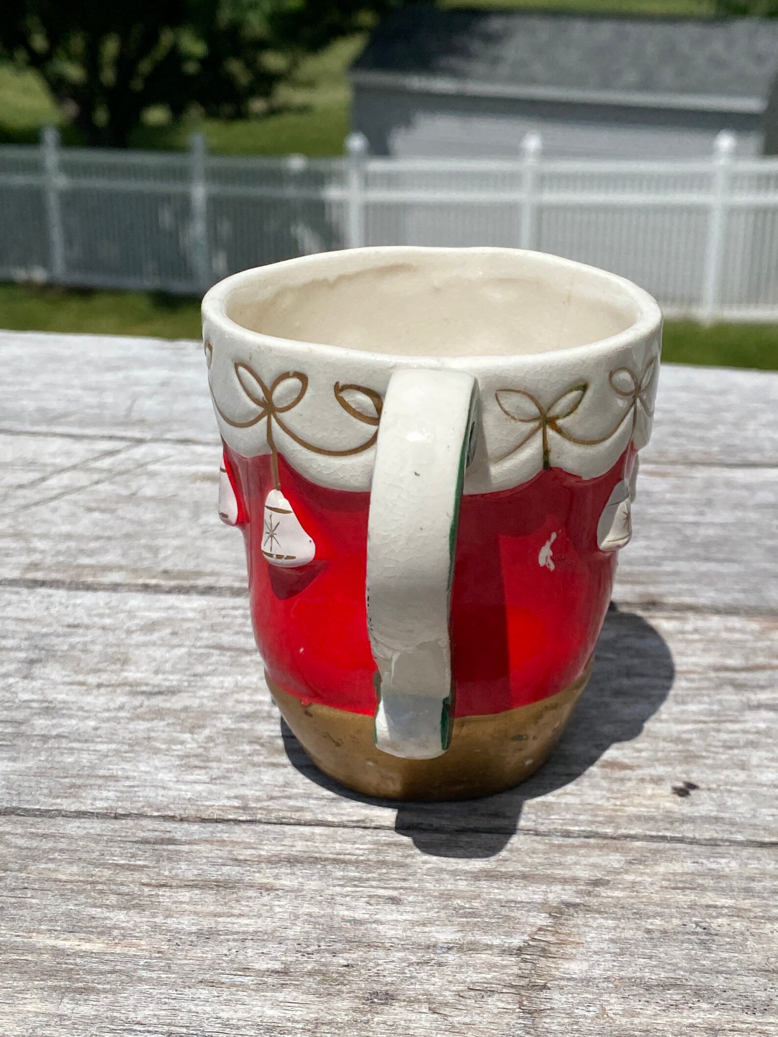 Napco Vintage Christmas Santa Boot Mug with green handle MCM | Etsy