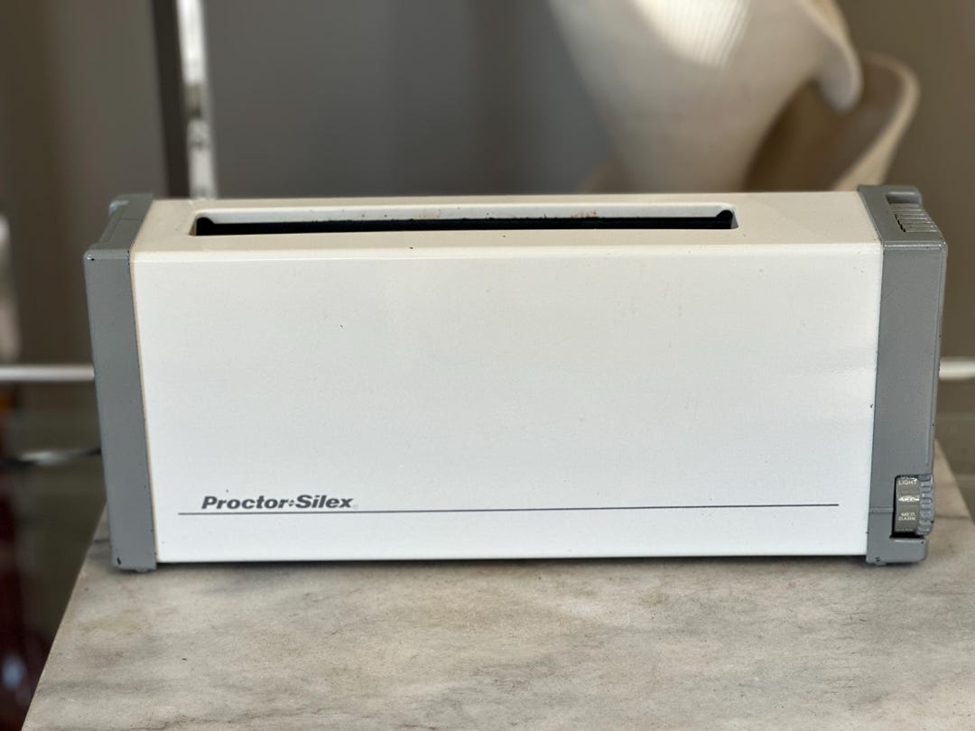 Vintage 1970s Proctor Silex Toaster: Retro White & Grey Kitchen ...