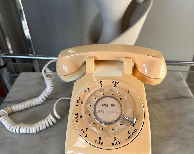 Bell Systems Rotary Dial Phone Classic Cream G-type Vintage Telephone ...