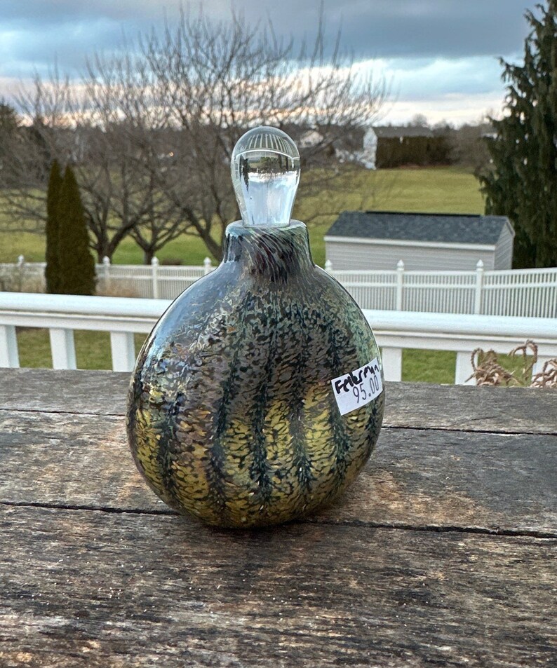 Vintage Fellerman Handblown Iridescent Art Glass Perfume Bottle - Etsy