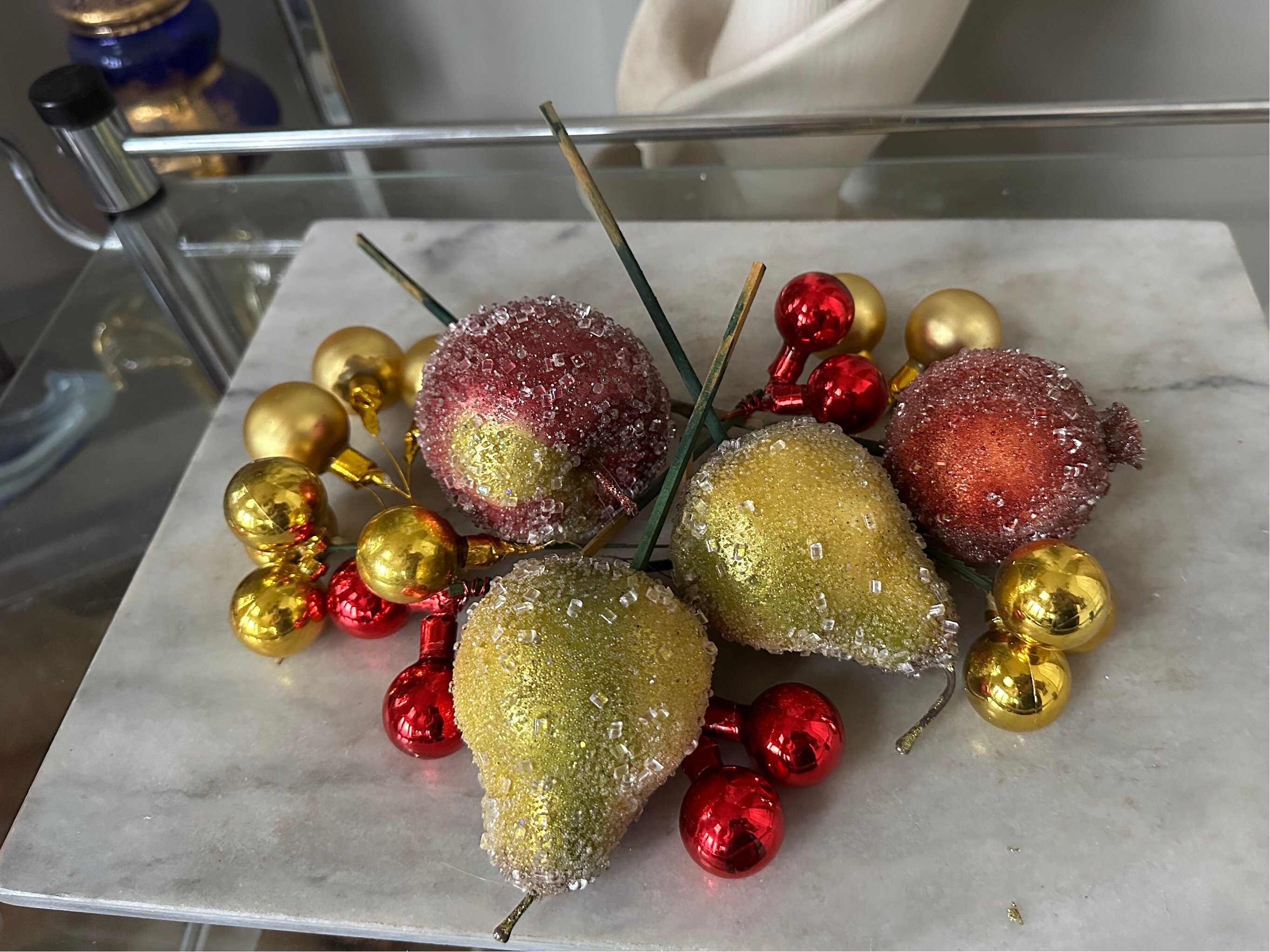 Beaded fruit christmas ornaments store