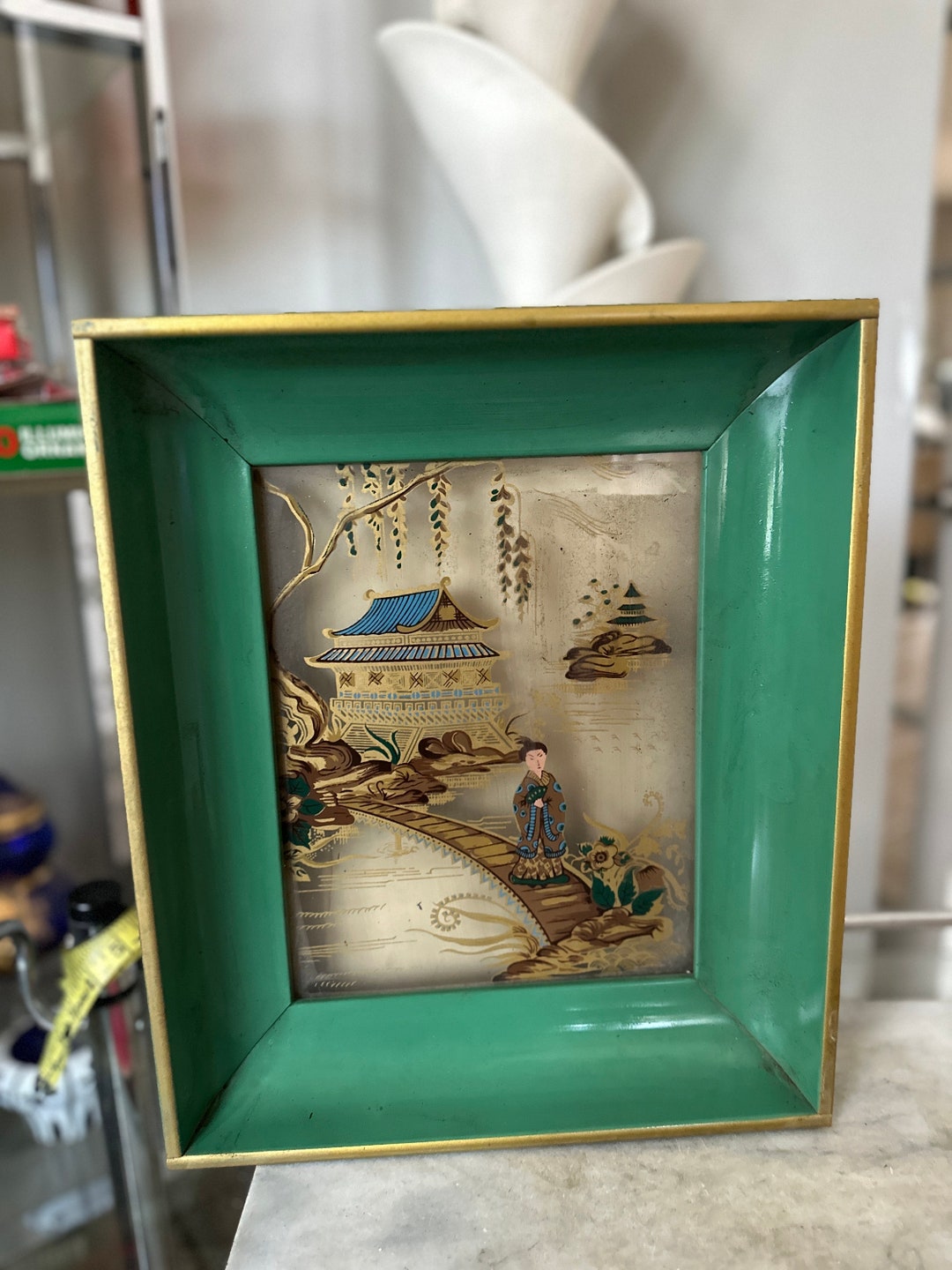 Vintage Midcentury Asian Chinoiserie Light up Framed Wall Art, Framed Products Co., New York ...