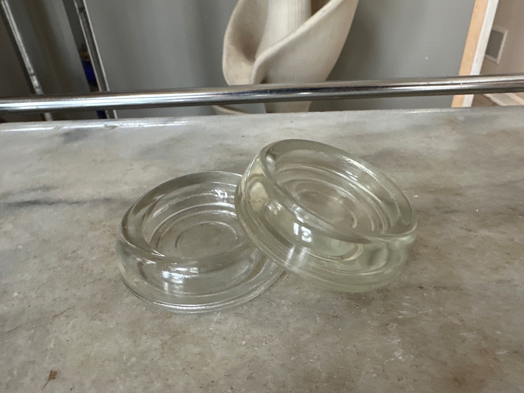 Vintage 1940s to 1950s Clear Glass Furniture Coaster Caster Cup 3 1/16 ...