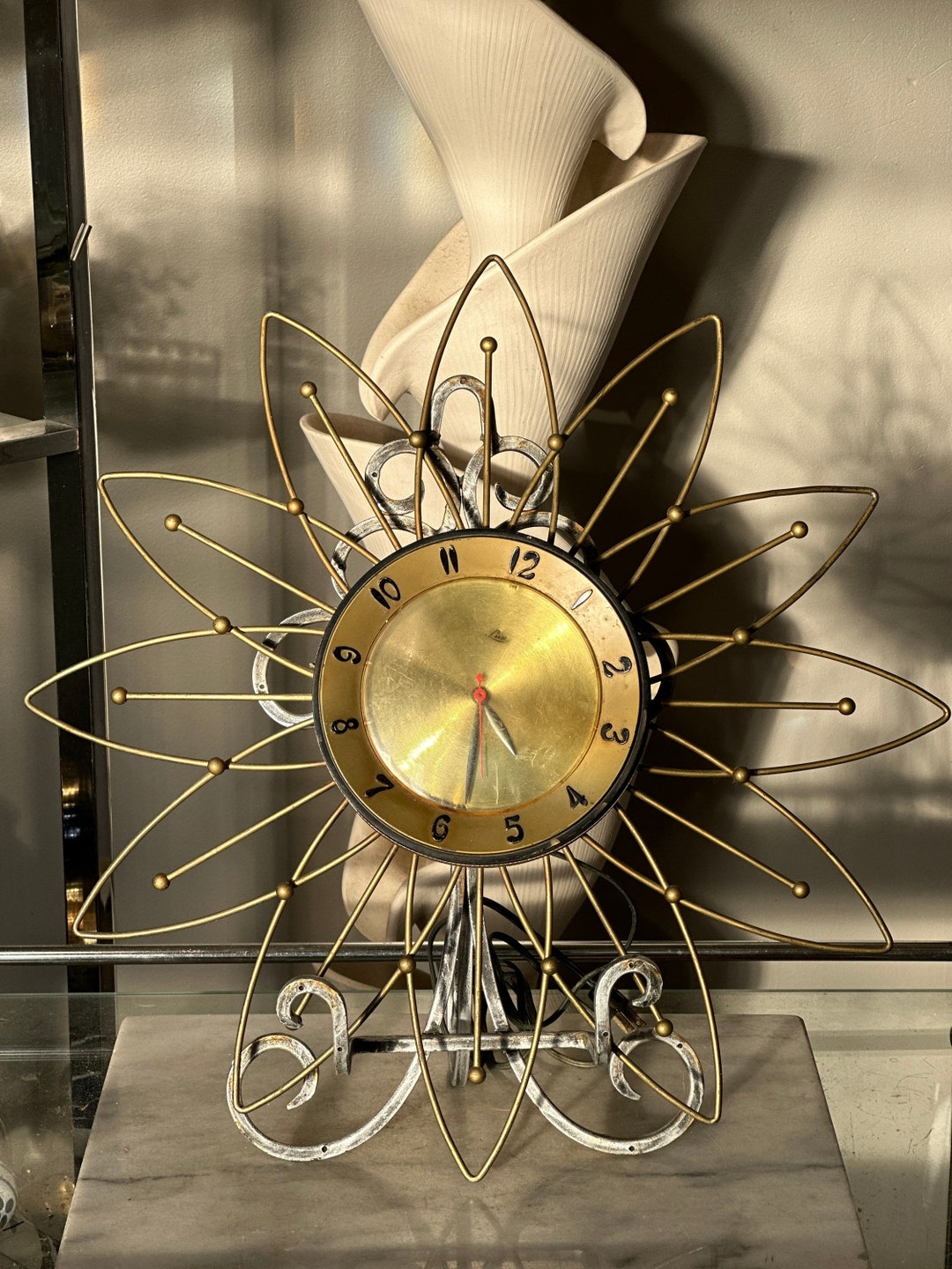 Vintage Starburst Clock Lux Mid Century Robert Shaw Wall Clock MCM ...