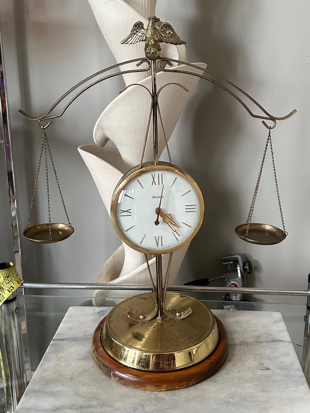 Vintage Sessions United Scale of Justice Electric Clock Made in USA ...