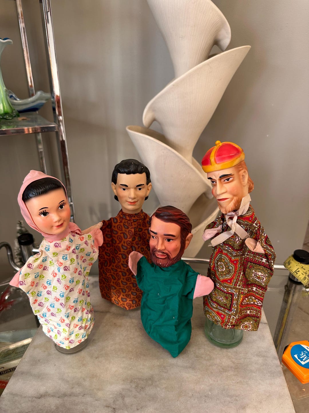 Vintage Unbranded Character Cloth Costumed & Rubber Head Hand Puppets ...