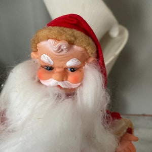 Vintage 1950s Poseable Santa Claus Christmas Doll, Blue Eyes, Rubber ...