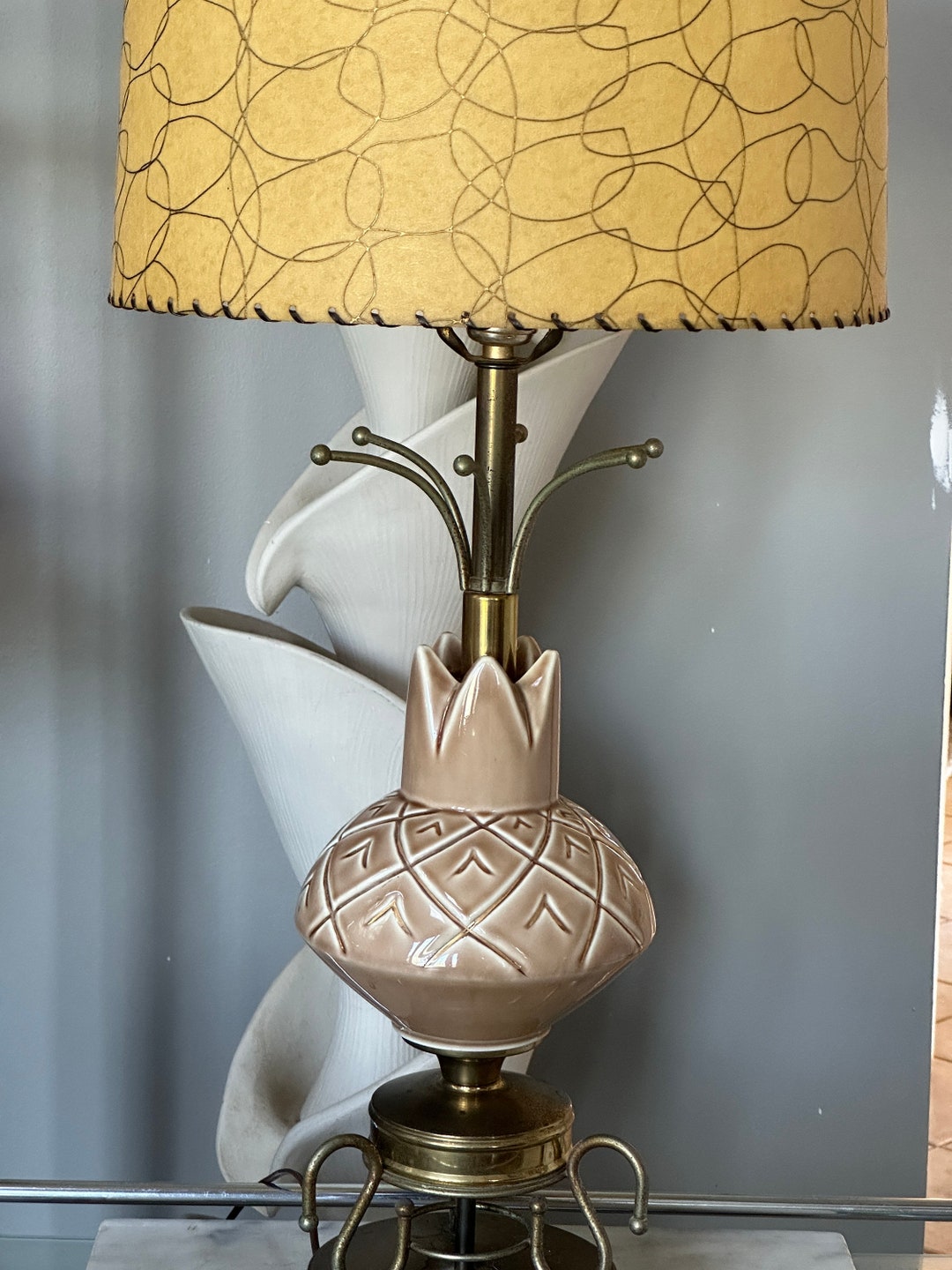 MCM Atomic Pineapple Lamp Ceramic and Wire Mid Century Modern Lighting ...