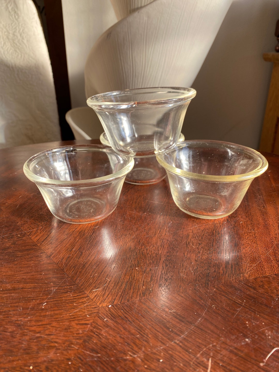 5 Pyrex Clear Glass Ramekins Small Bowls, Several Sizes, Vintage Pyrex ...