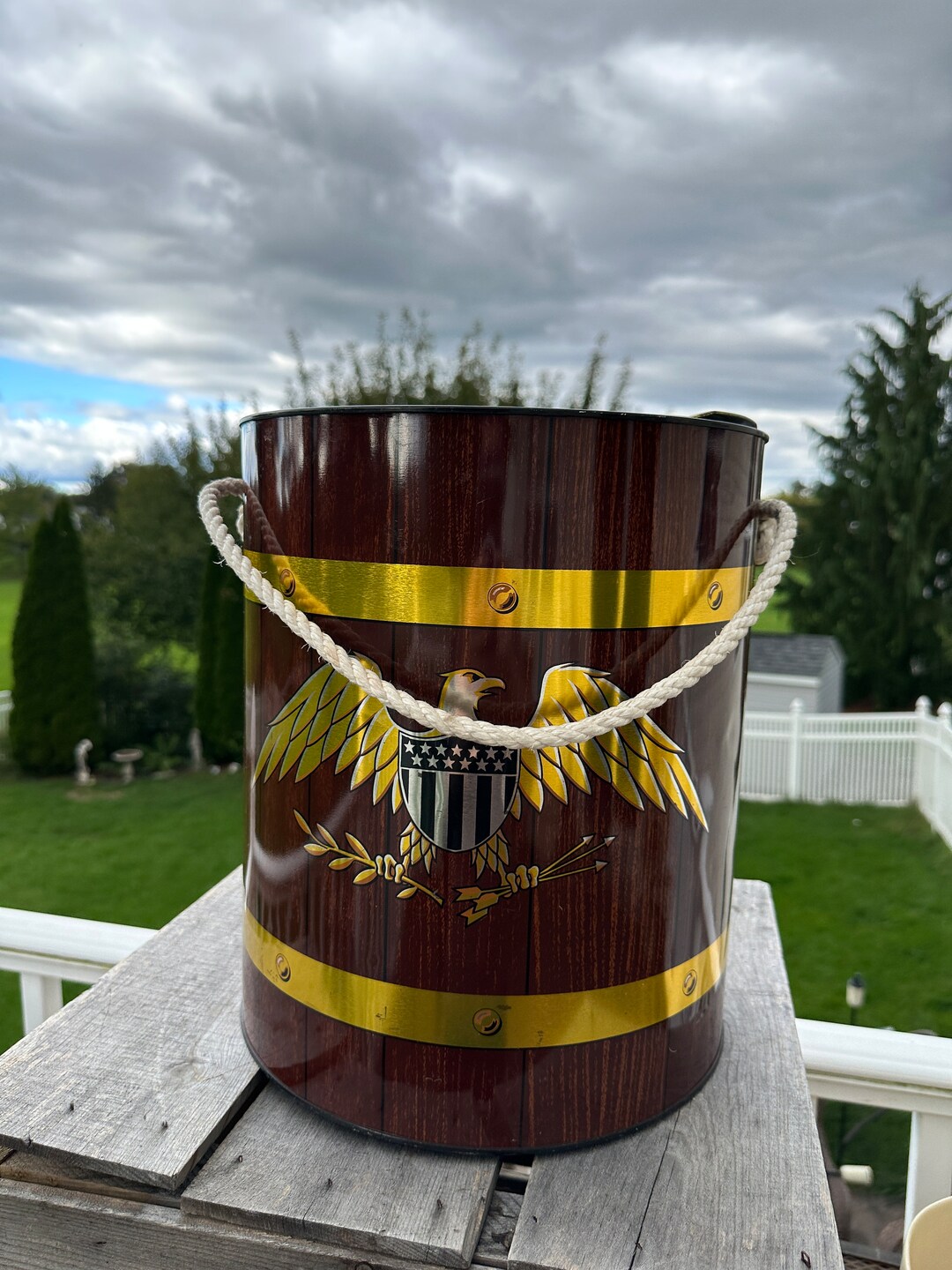 Vintage 1967 Metal Eagle Drum Cooler – Retro Carry Cooler, Movie Prop ...