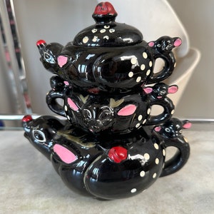 MCM Rudolph the Red Nosed Reindeer Christmas Tea Pot, Creamer, Sugar ...