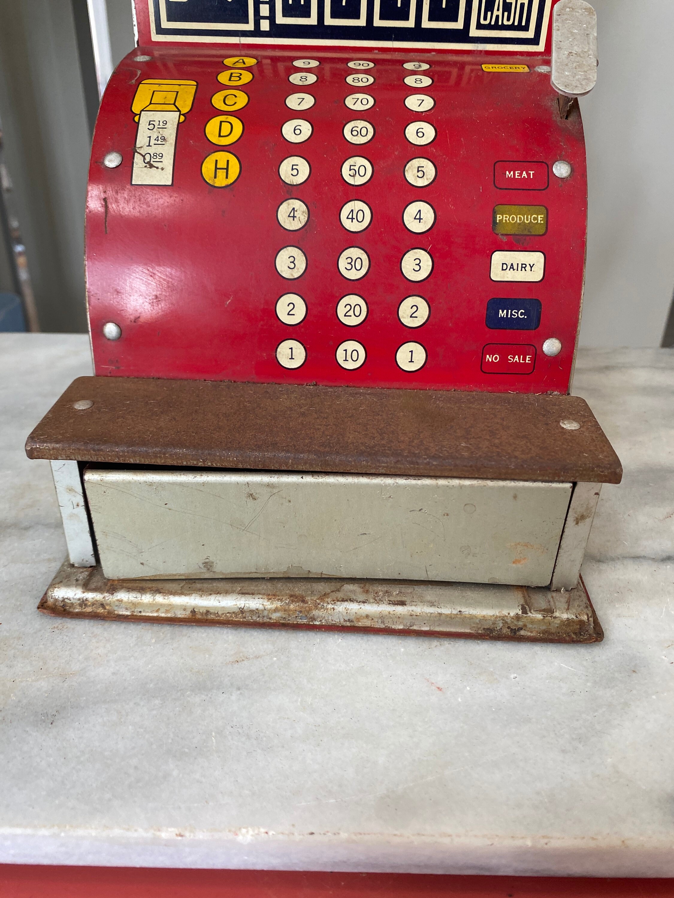 Vintage Junior Merchant Tin Litho Toy Cash Register Vintage Vintage Junior Merchant Tin Litho Toy Cash Register Vintage