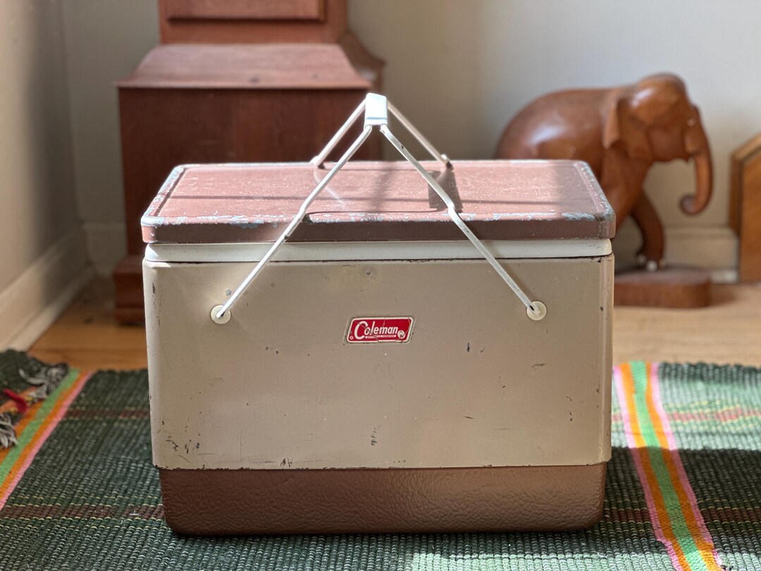 Vintage Brown Coleman Cooler Small Brown and Tan Cooler - Etsy