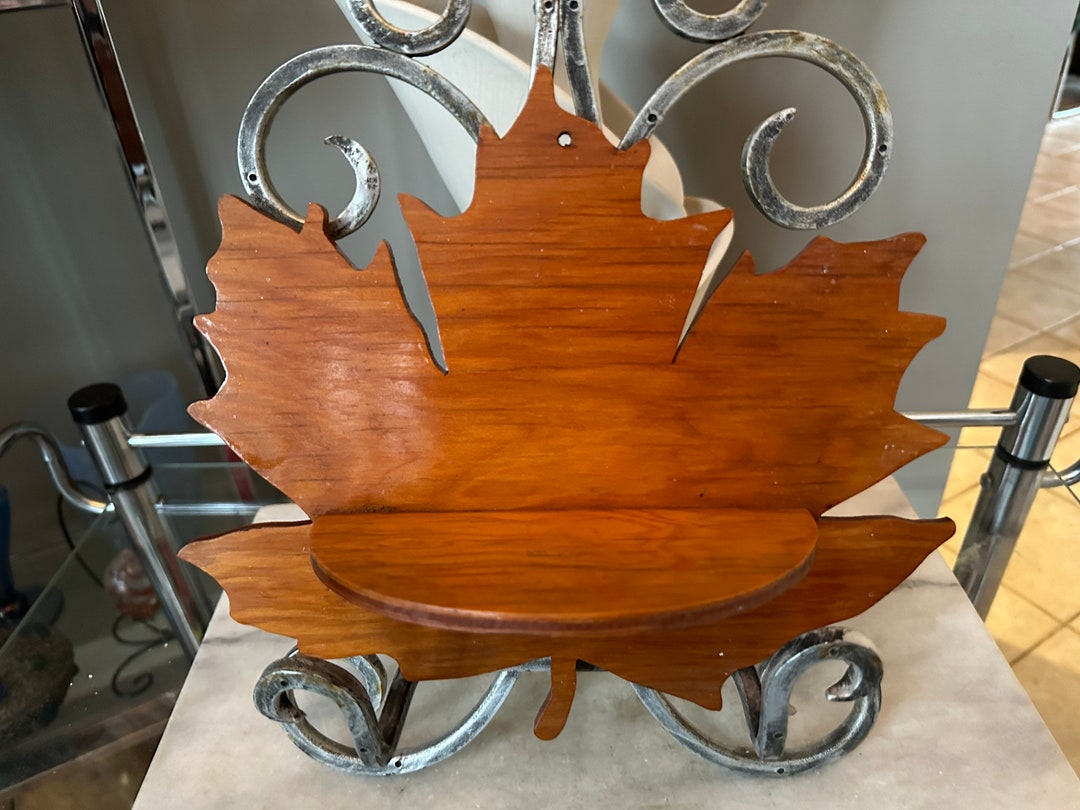 Vintage Wood Maple Leaf Shelf, Vintage Maple Leaf Shelf, Vintage Maple ...
