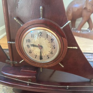 Mid-century Ship Clock | Electric Schooner Mantle Clock | Sailing Ship ...