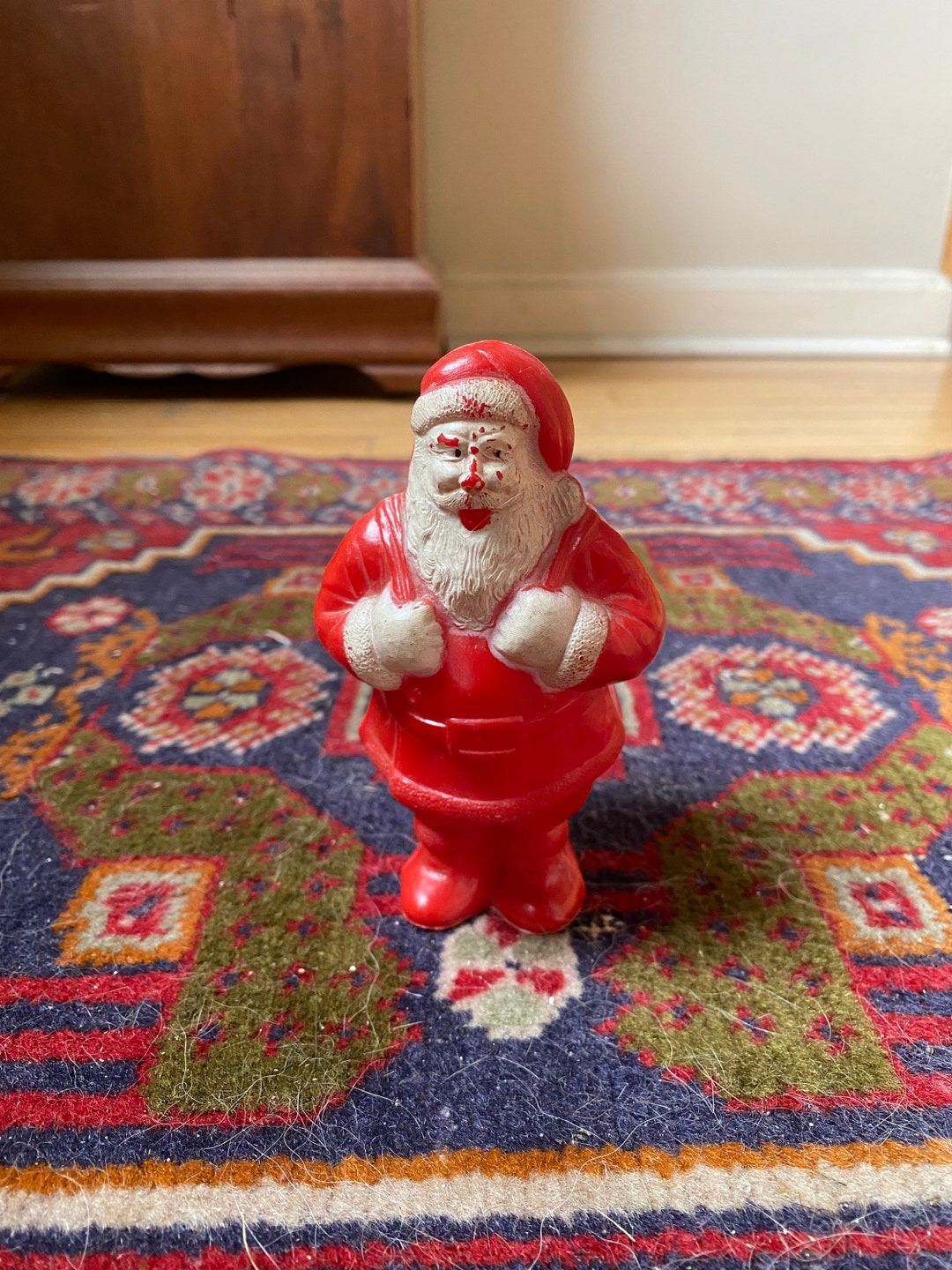 Vintage Hard Plastic Santa Claus Ornaments, Vintage Santa Ornament ...