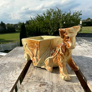 Vintage Mccoy Dog and Wagon Planter, Mccoy Dog and Cart Planters 1950s ...