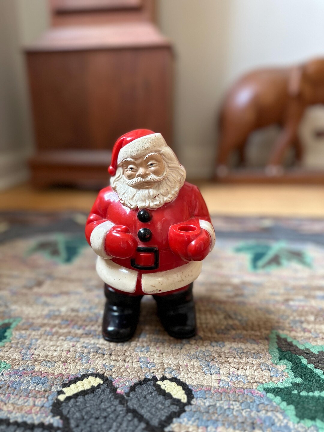 Vintage Santa Claus Royalite Light up Figurine Molded Hard Plastic ...