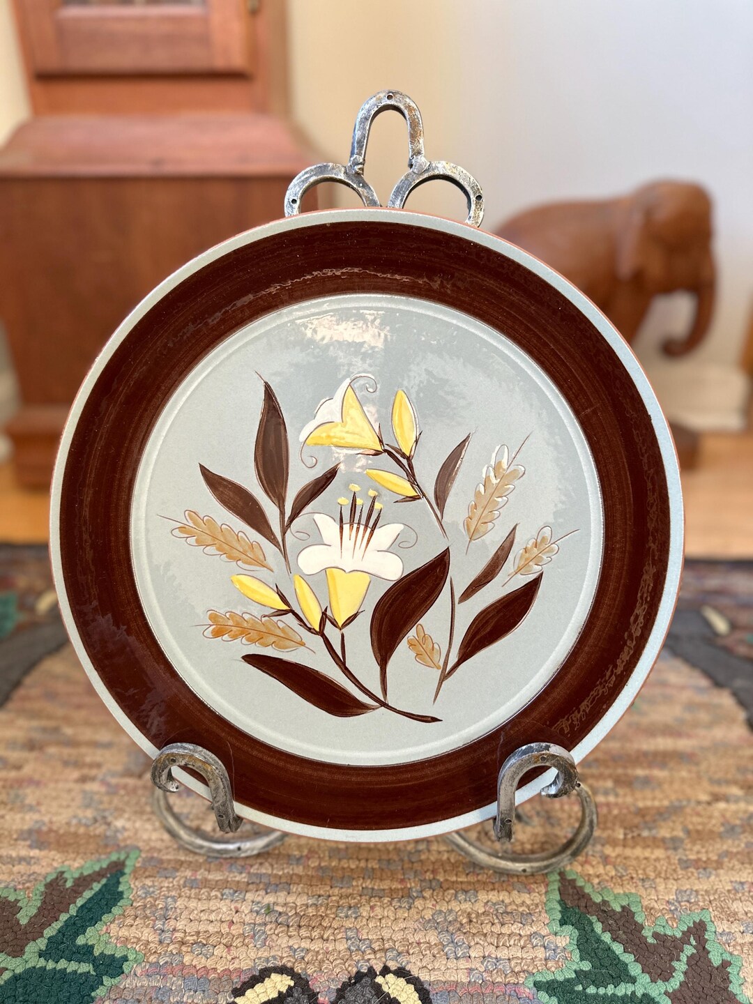 Vintage Stangl Pottery Chop Plate 12" Round Platter Golden Harvest ...