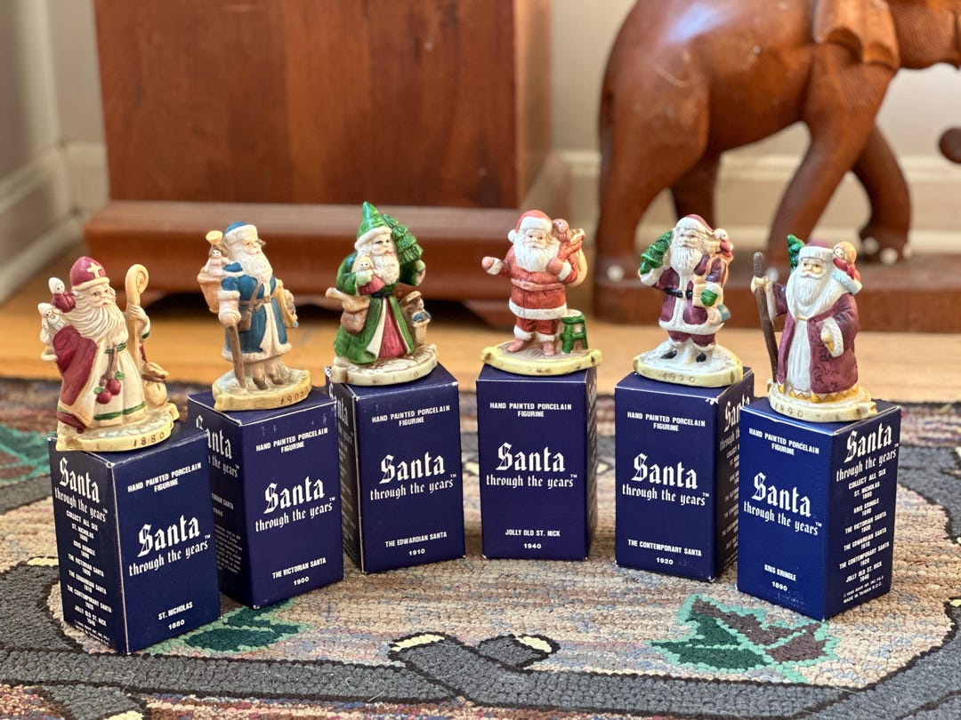 Santa Through the Years Set of Figurines Complete Set of 6 From 1880 to ...