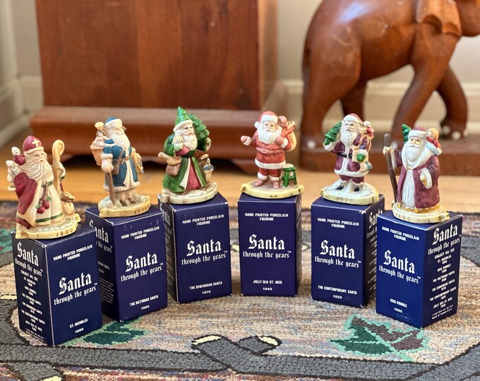 Santa Through the Years Set of Figurines Complete Set of 6 From 1880 to ...