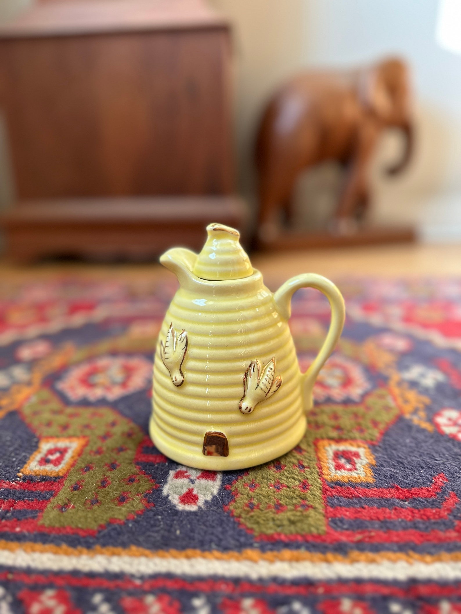 Vintage Beehive Shaped Porcelain Honey Pot With Bee - Etsy