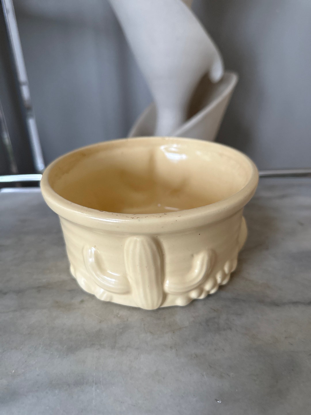 Rare Vintage Haeger USA Ivory Cactus Planter Bowl - Etsy