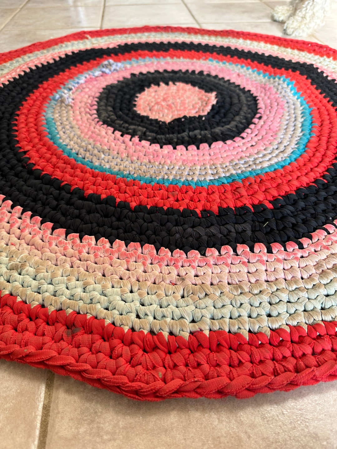 Vintage Hand Braided Rug Braided Floor Mat Braided Rug Round - Etsy