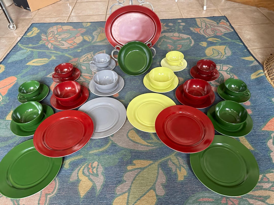 Vintage Hazel-atlas Moderntone Tableware Dinner Service for Six ...