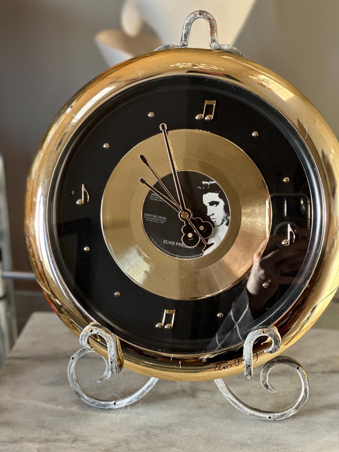 Vintage Elvis Presley Collectible Wall Clock With Music Notes & Gold ...